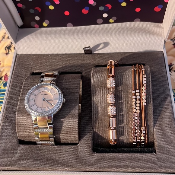 Fossil | Accessories | Fossil Womens Rose Gold Gift Set New | Poshmark